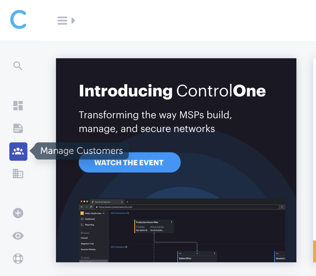 Cytracom Partner Portal: Adding a ControlOne Customer – Cytracom